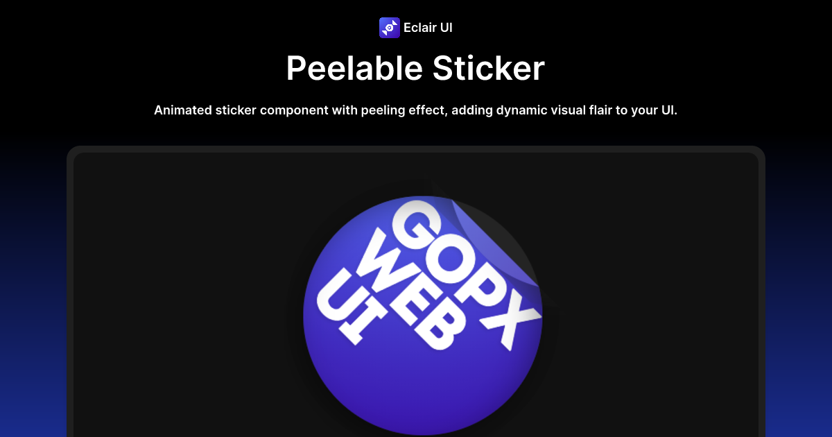 Peelable Sticker
